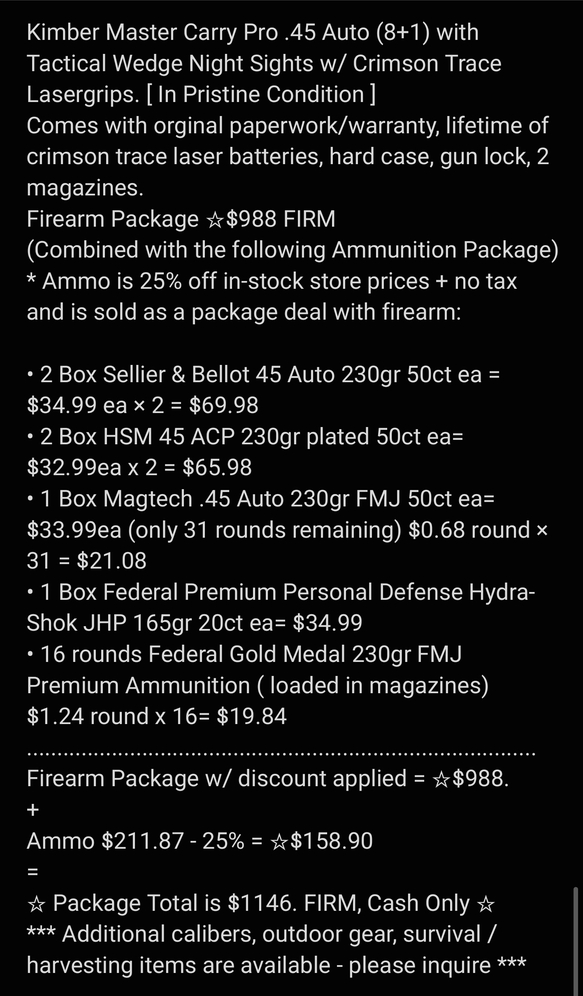Alaska's List : Kimber Master Carry Pro 1911 .45 ACP